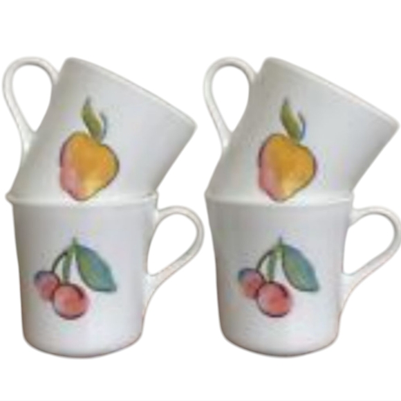 Corning USA | Dining | Corning Usa Cherry Apple Design Ceramic Mugs Set ...